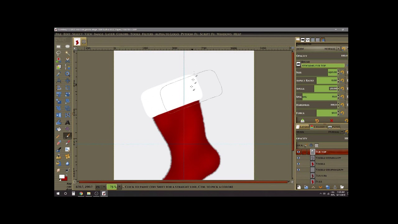 Create a Christmas Stocking with Gimp 2.10 - YouTube