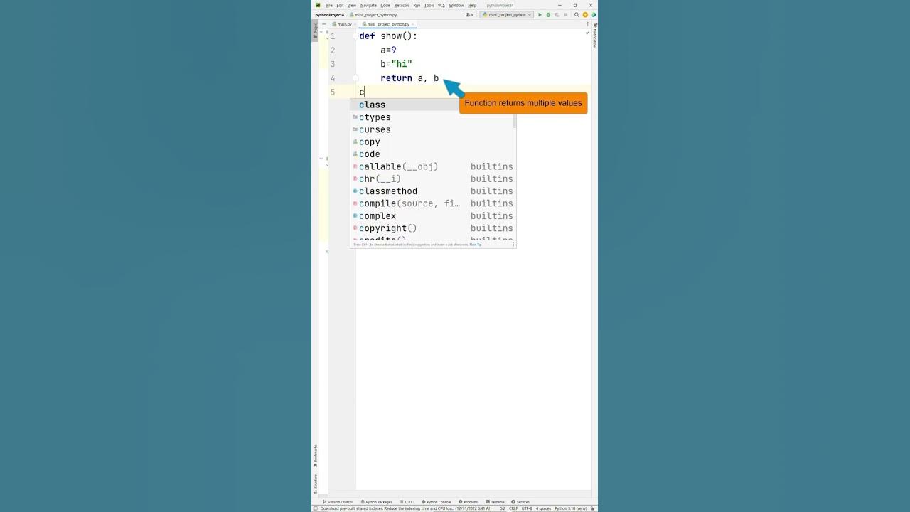 Function Returns Multiple Values In Python Python Tutorial 90 Python Tutorial In Hindi Youtube
