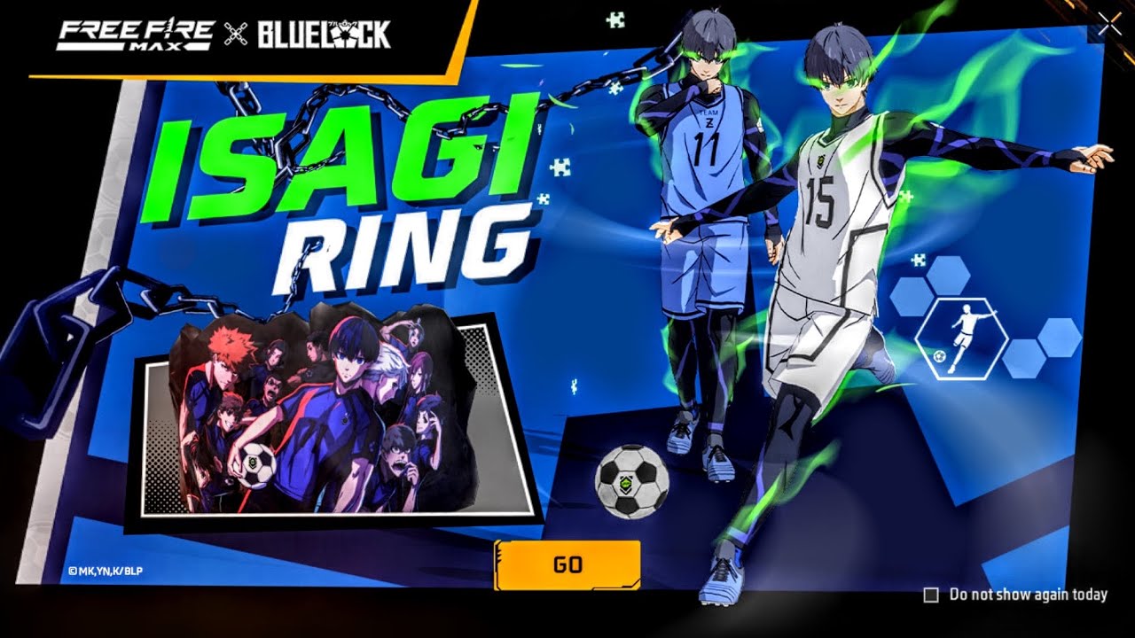 FREE FIRE MAX X BLUE LOCk ISAGI | ISAGI RING | ISAGI TEAM WHITE BUNDLE ...
