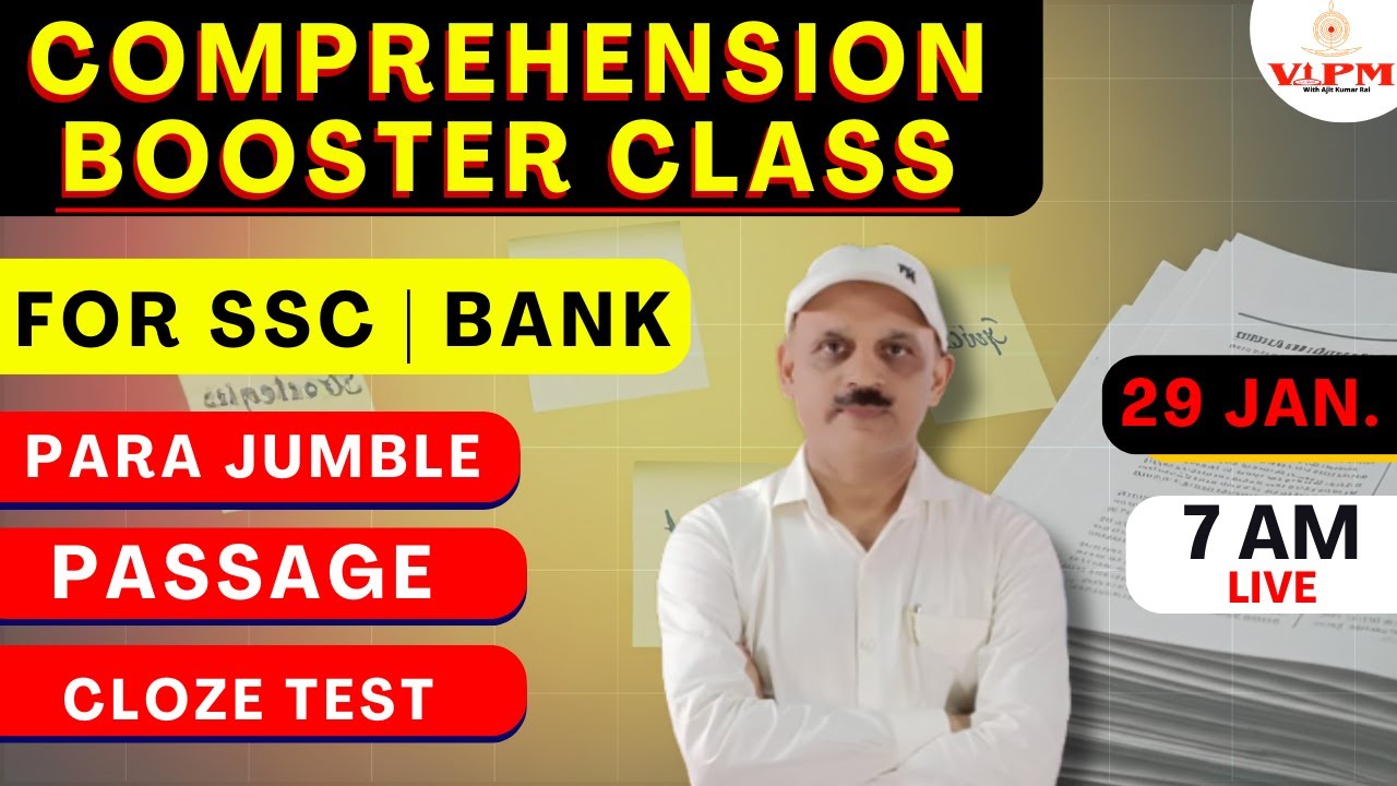 Master Comprehension Tricks for SSC CGL & Banking Exams | Daily Live Classes with Ajit Sir ...