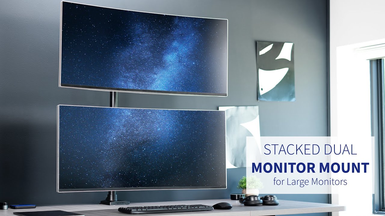 STAND-V202T Dual Ultrawide Vertical Monitor Desk Mount with Arms by ...