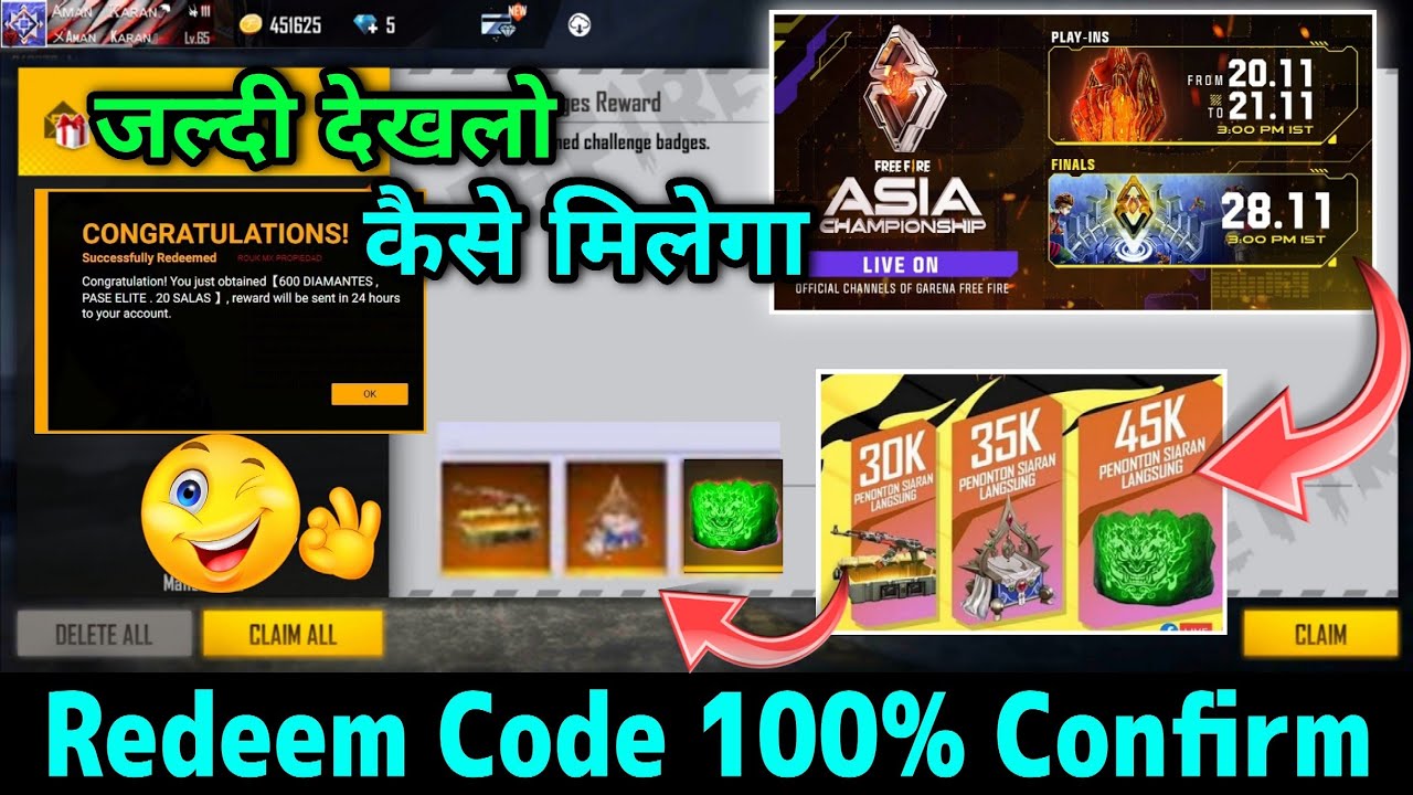 FF Redeem Code Today | Free Fire New Event | Free Fire Asia ...