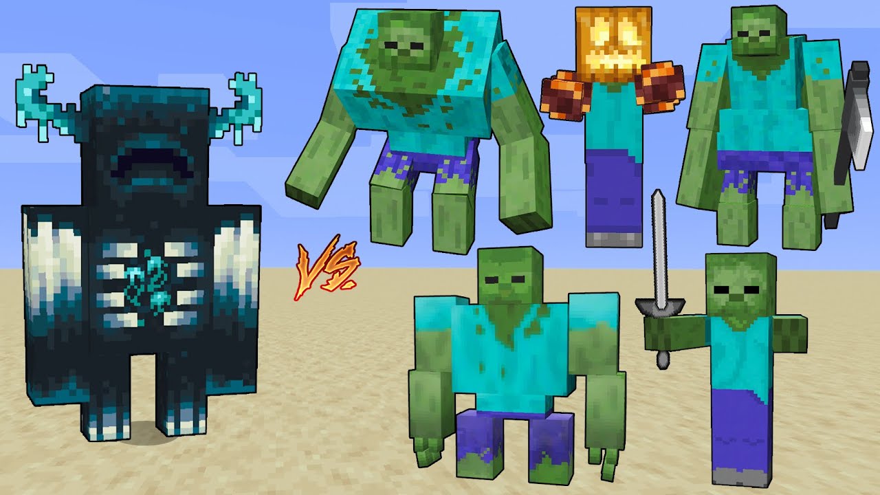 Warden Vs powerful Zombies / Minecraft Mob Battle - YouTube