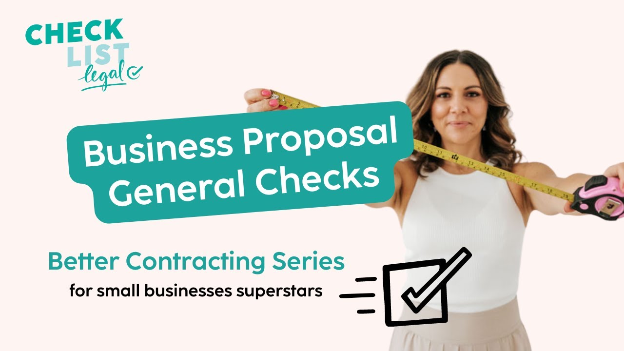 Business Proposal General Checks - Checklist Legal's Better Contracting ...