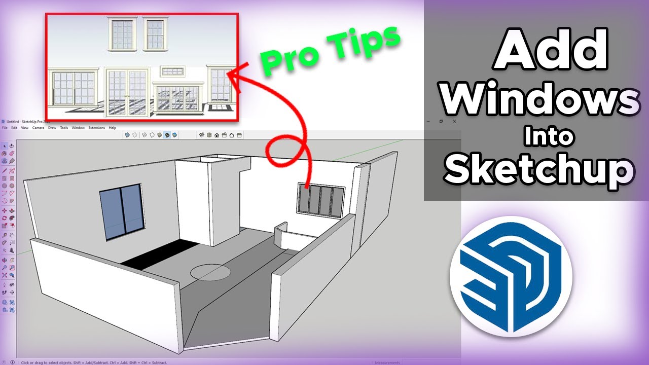 How to add Window in sketchup | sketchup tips and tricks | sketchup ...