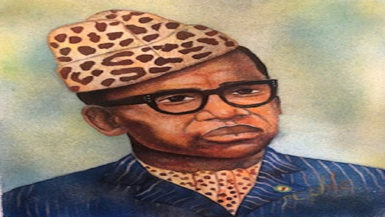 Sand Painting- Portrait of Mobutu. (Le portrait de Mobutu fait avec du ...