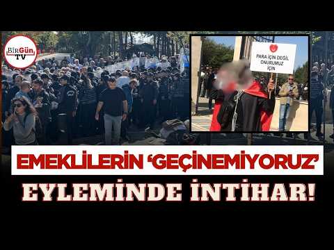 Emeklilerin AYM önündeki eyleminde intihar girişimi: Emekli polis memuru yaşamına son vermek istedi