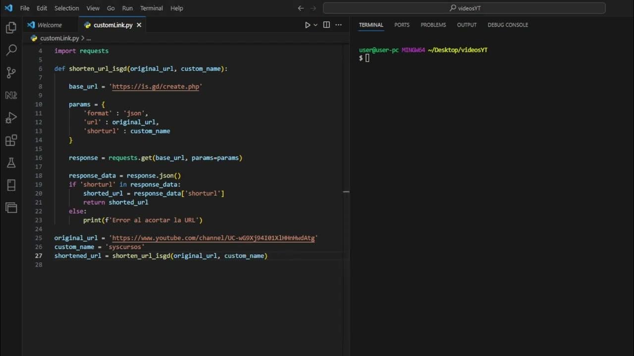 Acortar URL con Python - YouTube