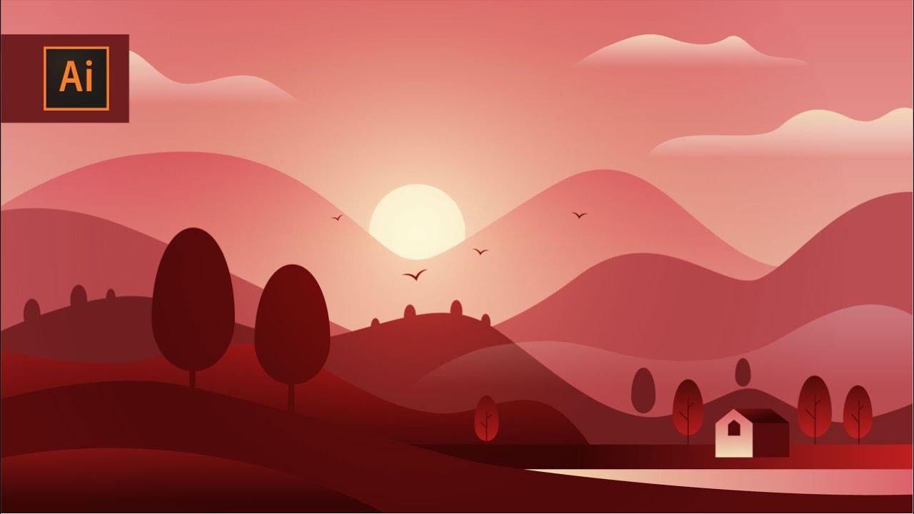 Nature Vector Illustration in Adobe Illustrator I Illustrator Tutorial ...