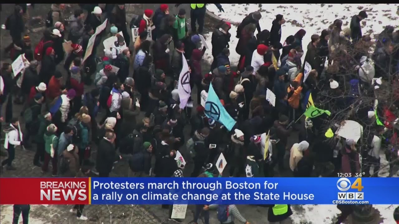 Climate Change Protesters Rally For Action At State House - YouTube