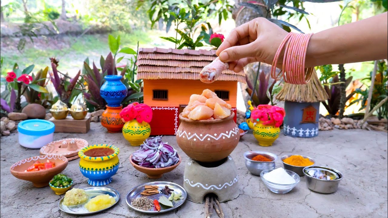 Miniature Handi Chicken🐓|| How To Make Hundi Chicken In Miniature ...