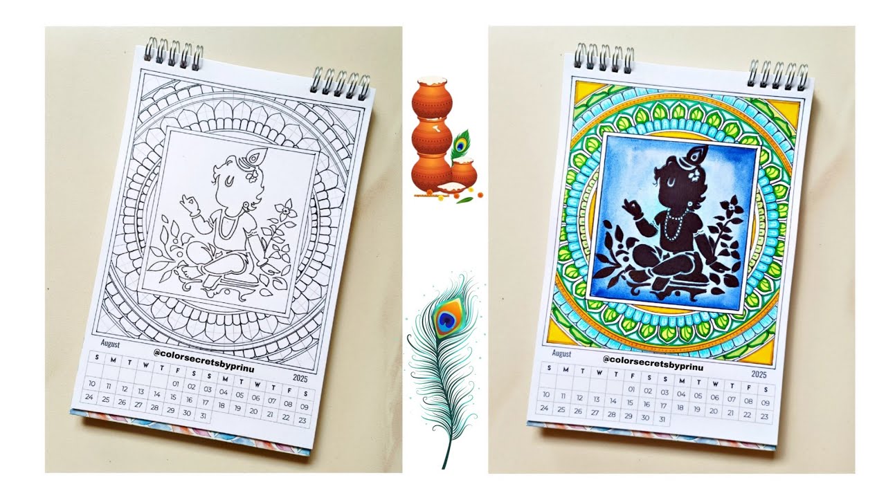 AUGUST Month Artist Calendar Painting | Janmashtami Special Krishna ...