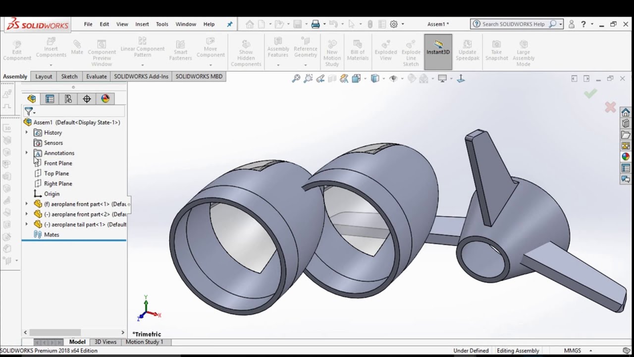 Aeroplane assembly in solidworks: solidworks assembly: Airplane In ...