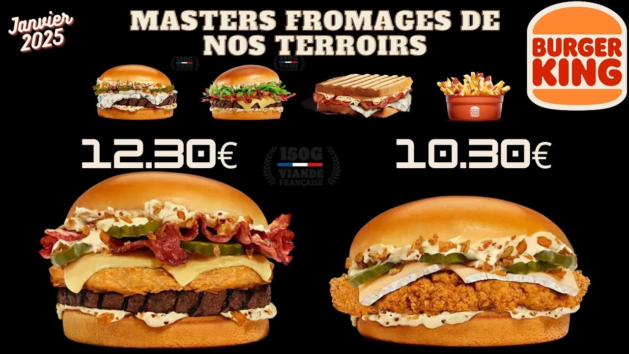 Master Rösti Cantal Bacon Master Poulet Saint-Nectaire, Burger King ...