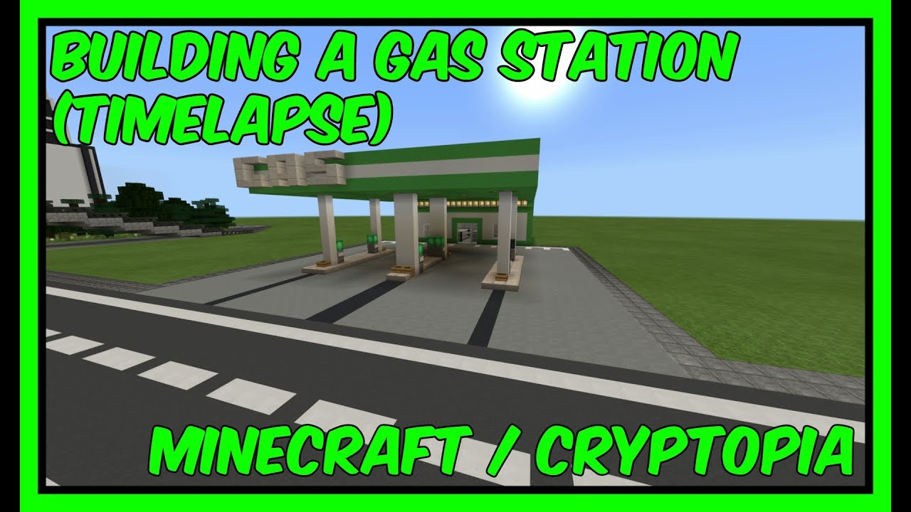 Building a gas station in my minecraft city - YouTube