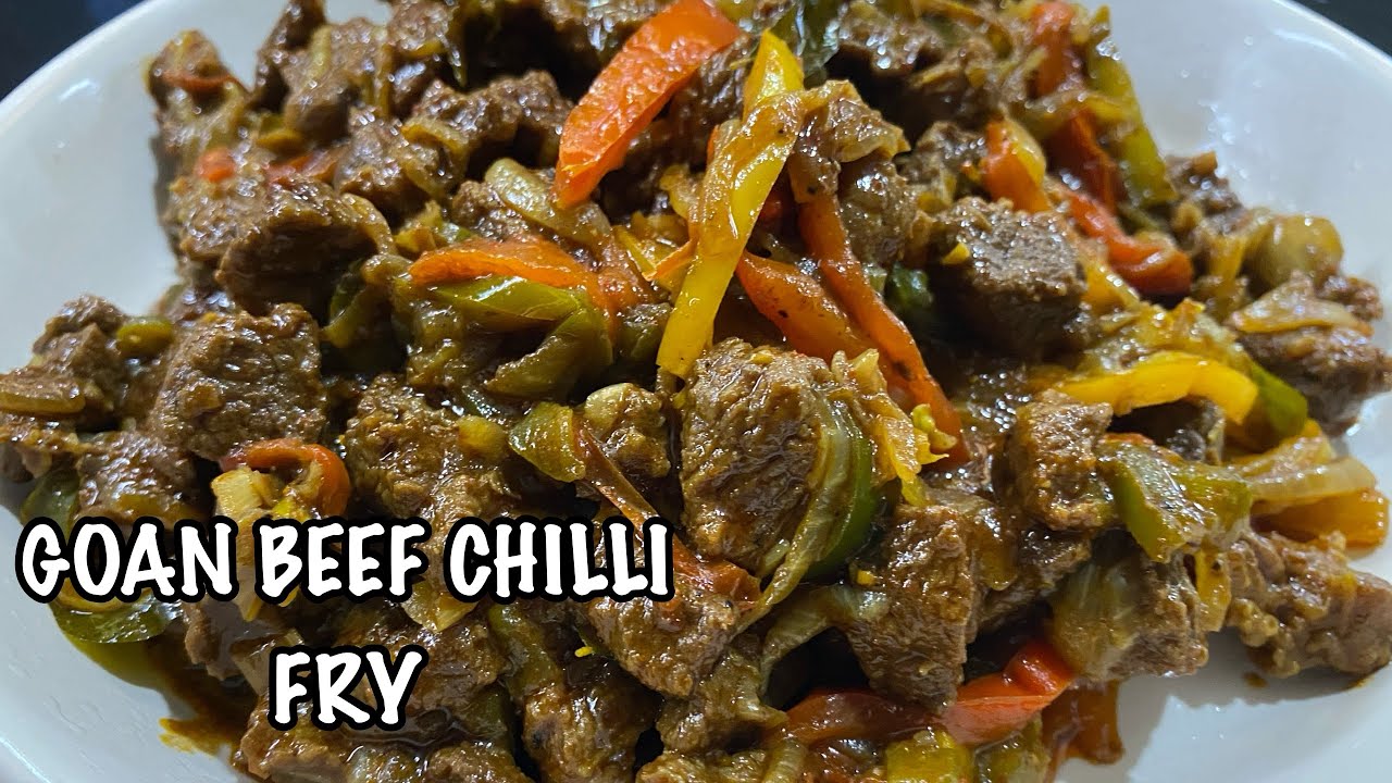 Goan Beef Chilli Fry Recipe | Quick and Easy Beef Chilli Fry Recipe ...