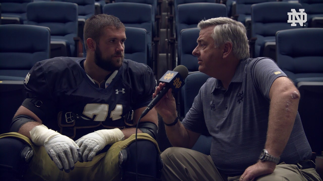 @NDFootball | Post Practice Interview: Alex Bars - YouTube