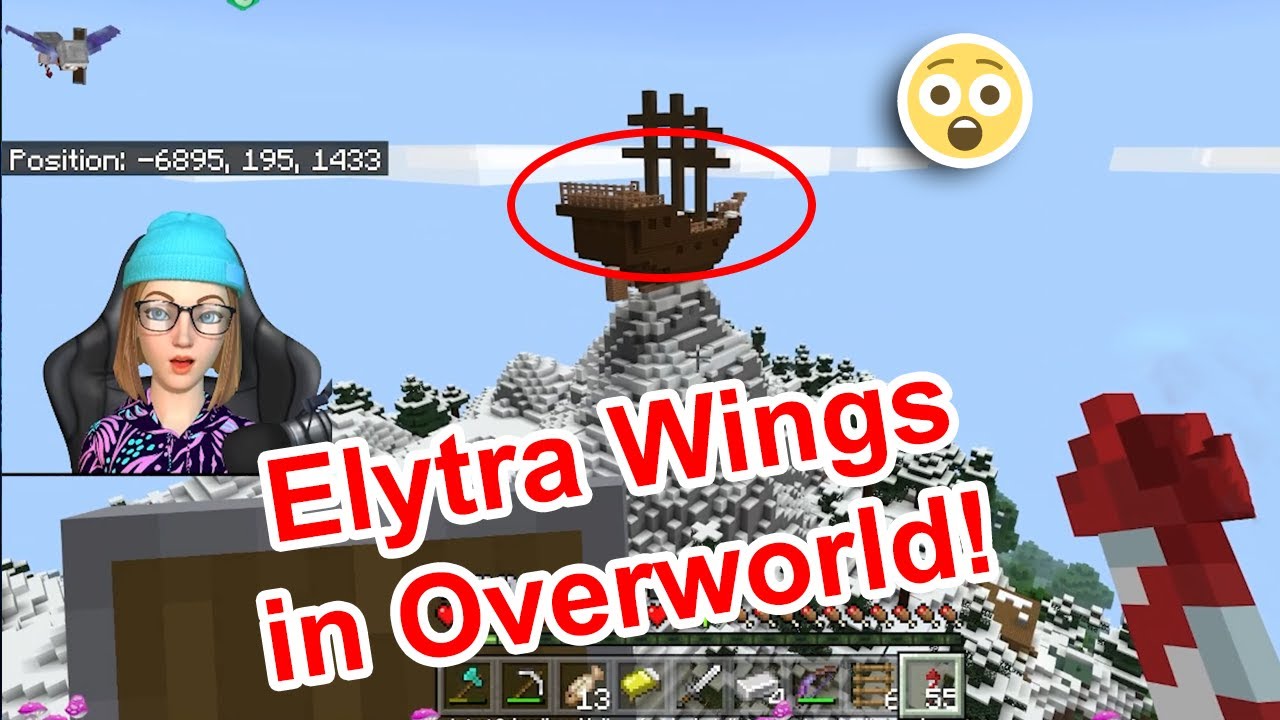 Found Elytra Wings in a Ship in the Overworld #minecraft - YouTube