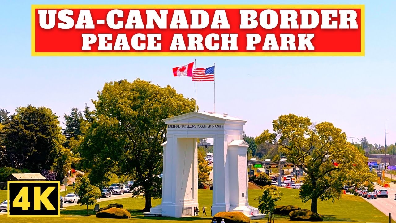 Strange USA CANADA border Exploring PEACE ARCH PARK - YouTube