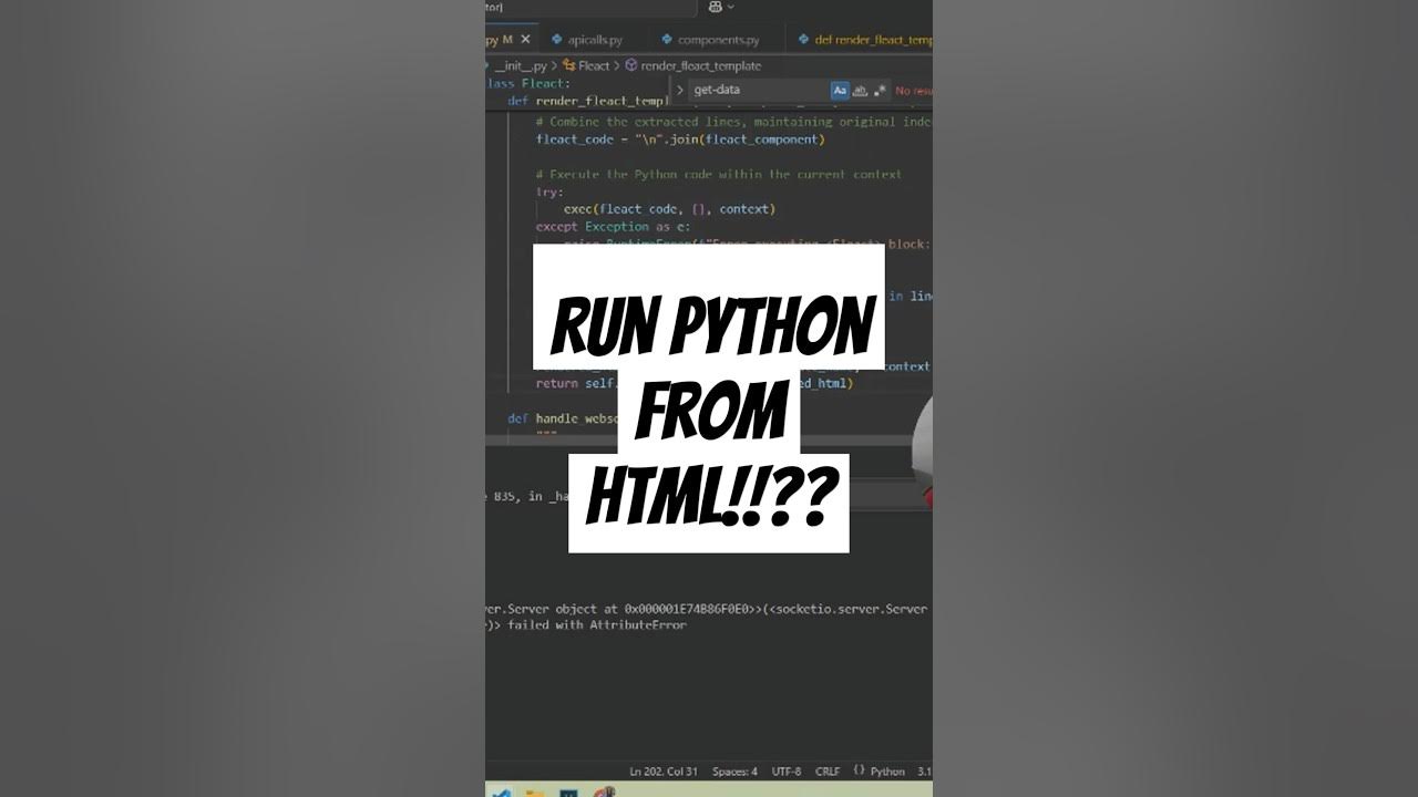 I BUILT a way to RUN PYTHON in HTML!! #technology #python #webdevelopment - YouTube