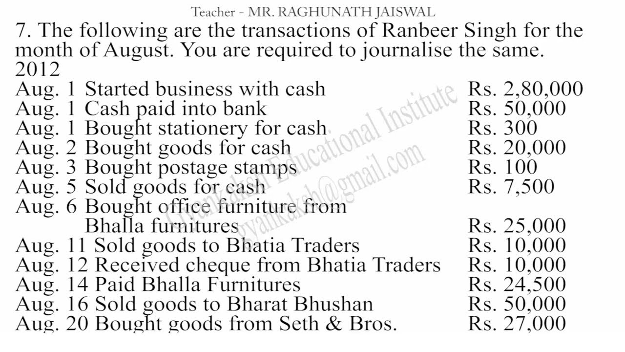 Journal entry sums 7 | Journal entry solved problem 7 | Journal entries ...