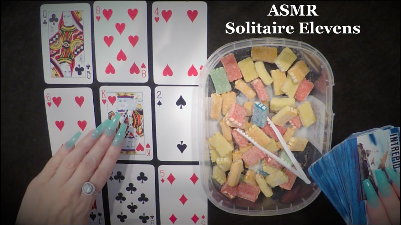 ASMR Eating Gummy Candy & Playing Solitaire Elevens | Whispered - YouTube