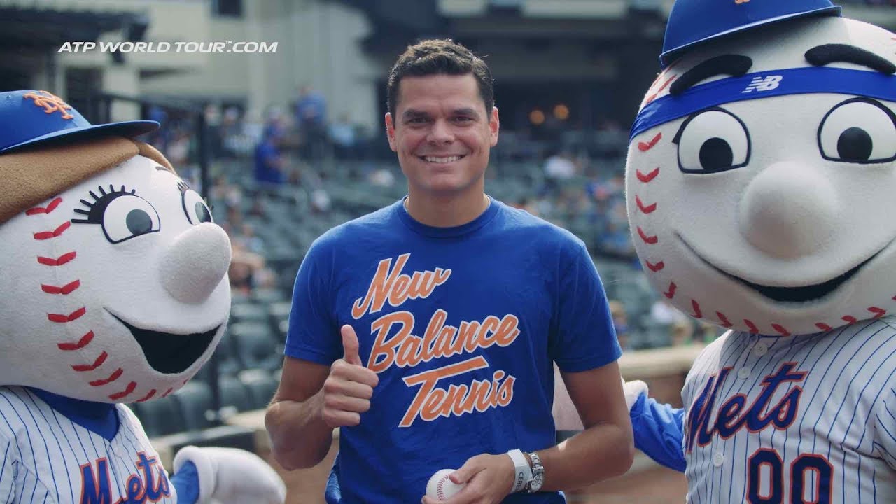 Raonic Throws First Pitch At Mets Game Ahead Of 2018 US Open - YouTube