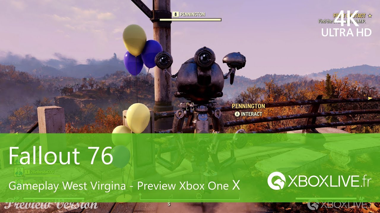 [4K] Fallout 76 Preview - Gameplay 15 minutes - Xbox One X - YouTube