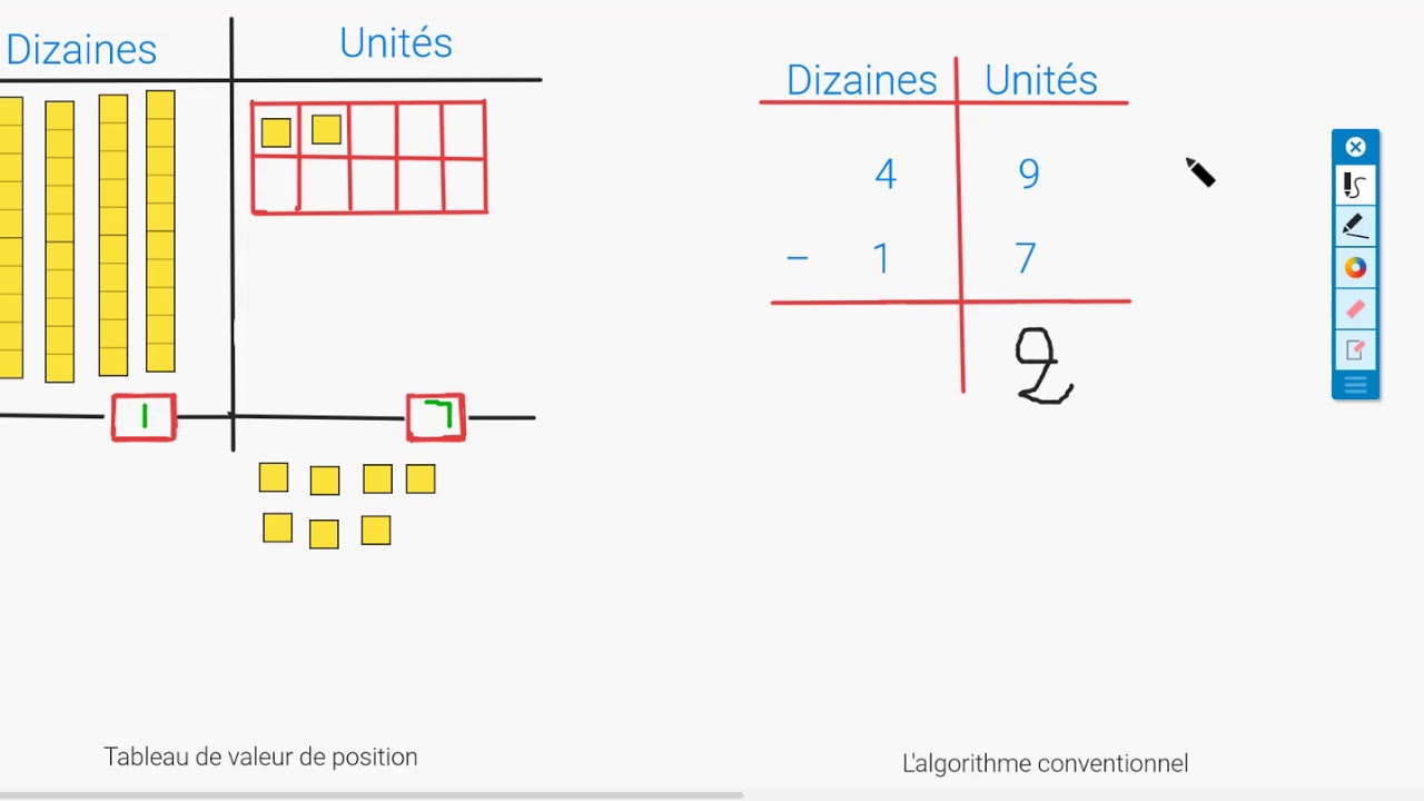 La Soustraction de Deux Nombres Sans Retenue | Subtruction without ...