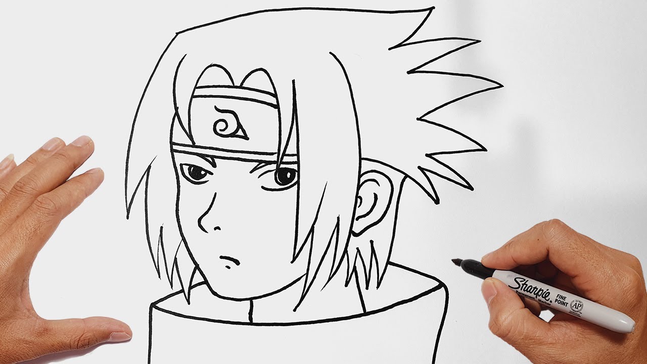 Easy anime drawing, How To Draw Sasuke Uchiha step by step || Sasuke ...