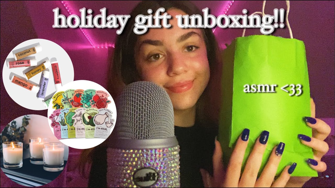 ASMR | holiday gift unboxing!! | collab with julie adele asmr - YouTube