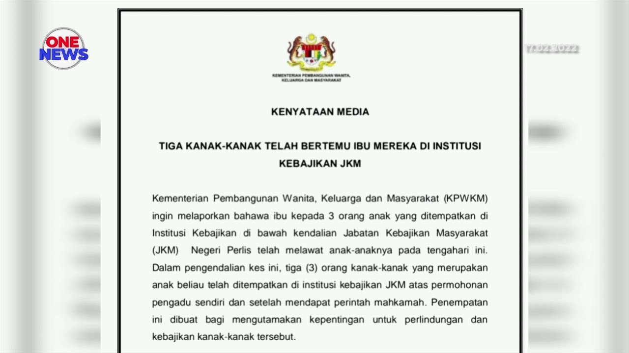 Ibu tunggal bertemu tiga anak di institusi kebajikan JKM - YouTube