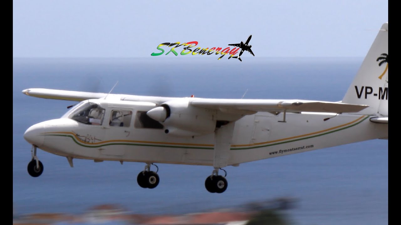 Rare catch !!! Fly Montserrat Britten-Norman Islander in action @ St ...