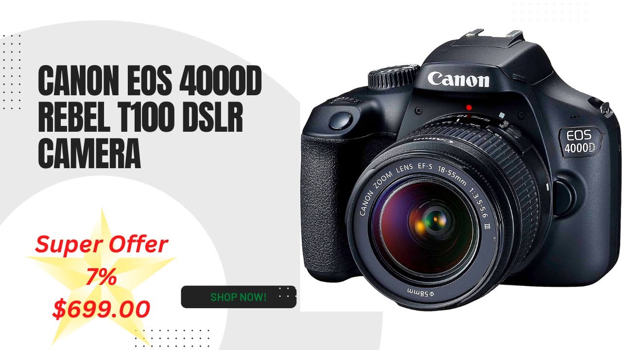 Canon EOS 4000D Rebel T100 DSLR Camera Review - YouTube