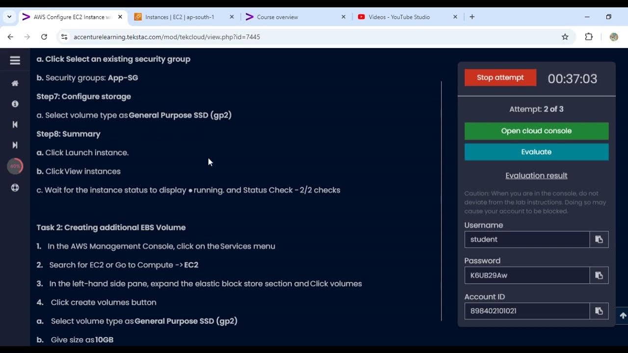 Configure EC2 instance with EBS - YouTube