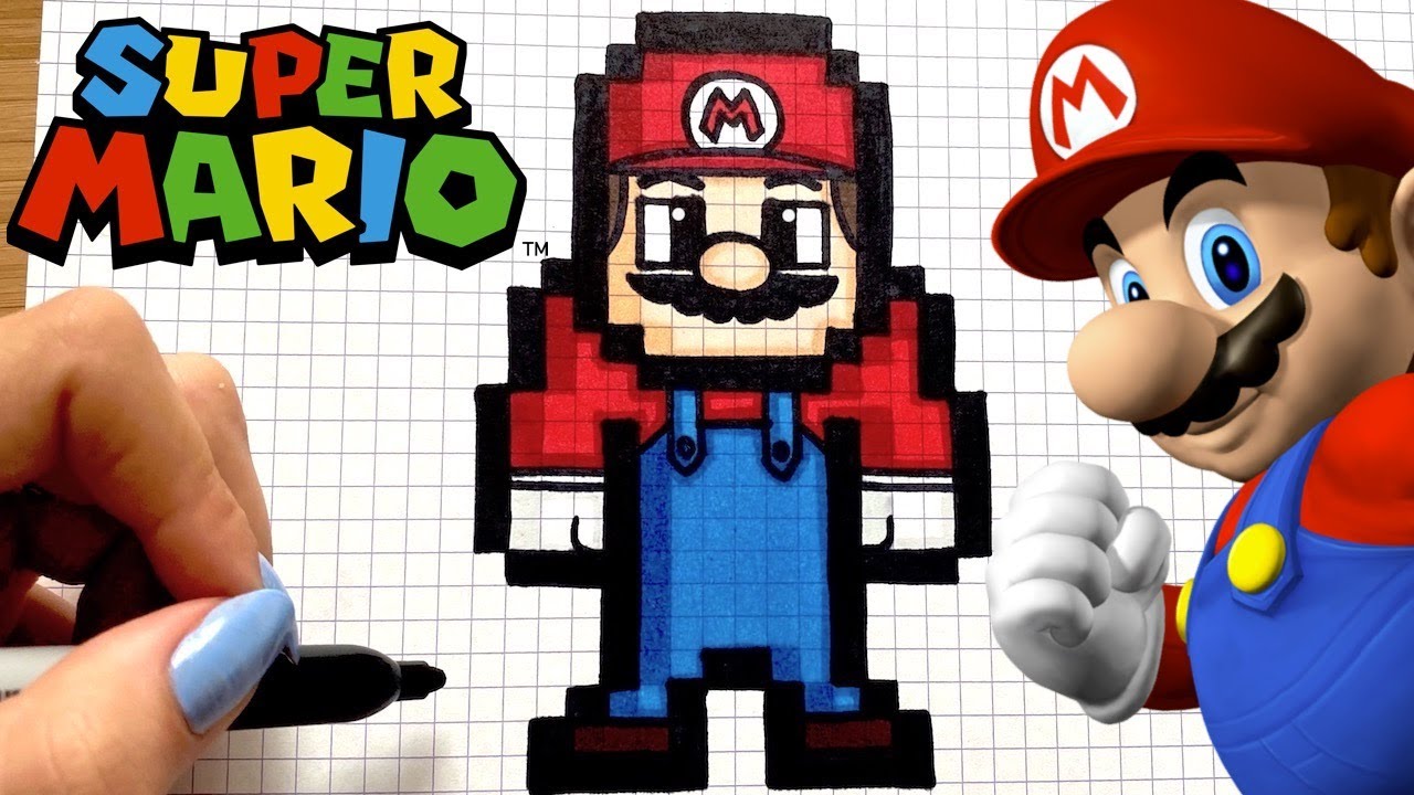 COMO DIBUJAR MARIO PIXEL ART NINTENDO - YouTube