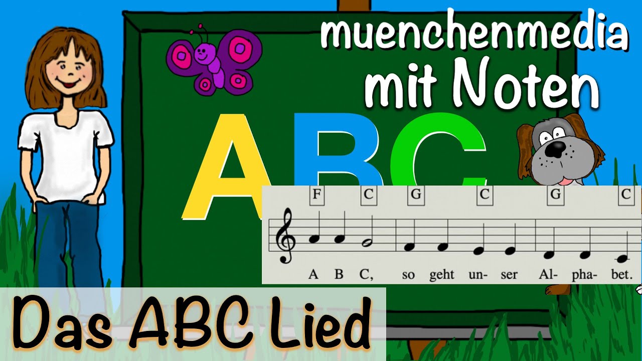 Noten für Kinderlieder - german alphabet - ABC Lied - Kinderlieder ...