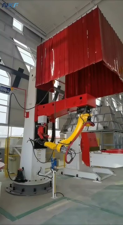 On-site debugging of our positioner and inverted cantilever synchronizing with Fanuc robot ...