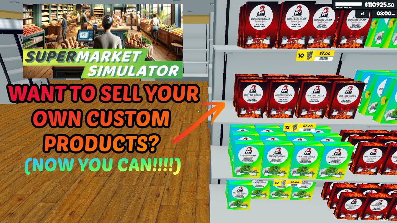 Supermarket Simulator - Sell your own custom products! - YouTube