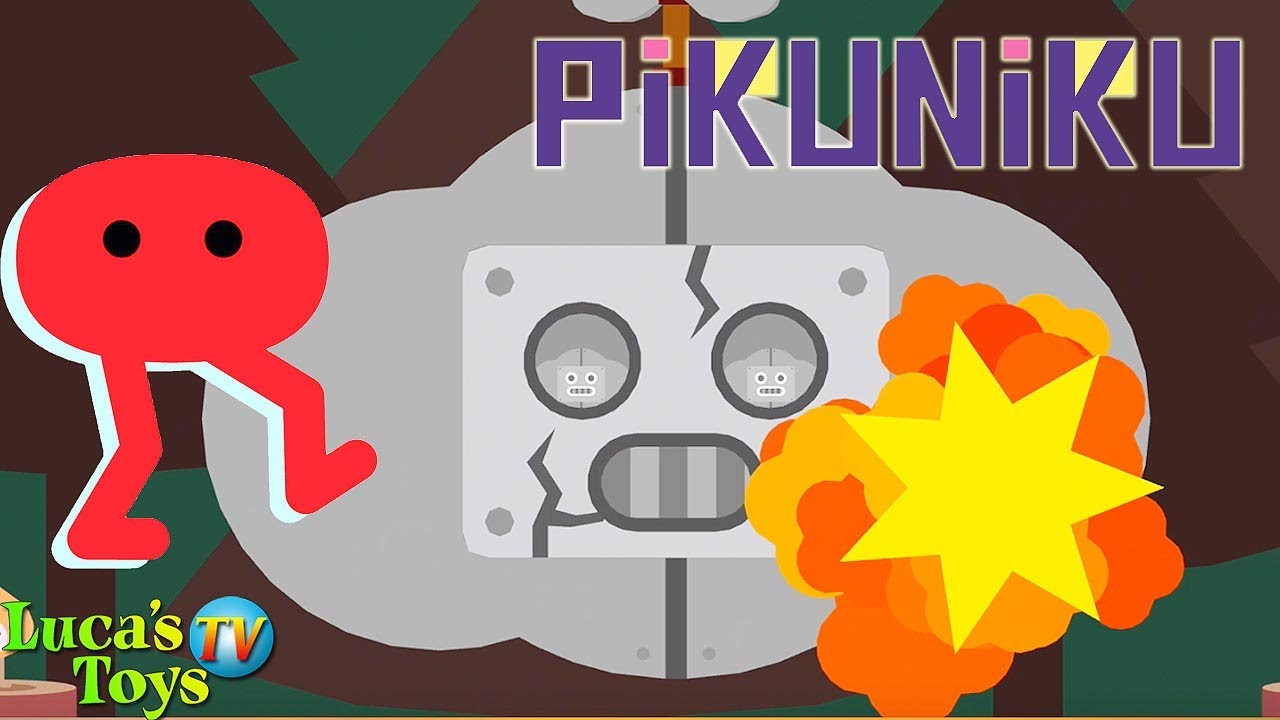 Let's play Pikuniku: Defeating the robot in the woods with pine cones ...