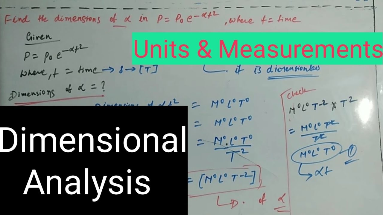 Dimensional Analysis(Units & Measurements,Physics)-class11th & all ...