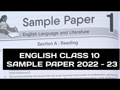 class 10 english sample paper 2022-23/english class 10 sample paper ...