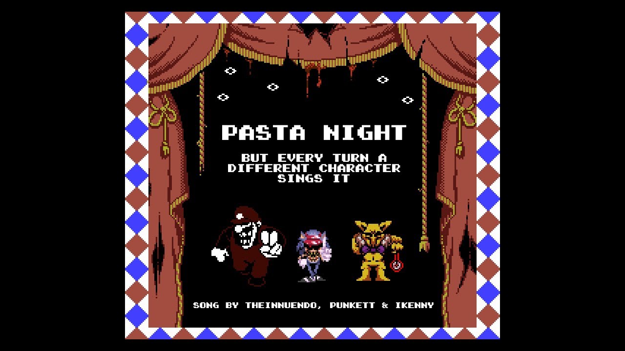 FNF: Pasta Night But Every Turn A Different Character Sings It - YouTube