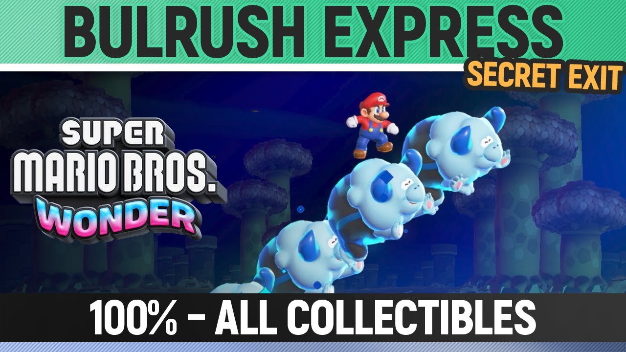 Super Mario Bros. Wonder - Bulrush Express - 100% All Wonder Seeds ...