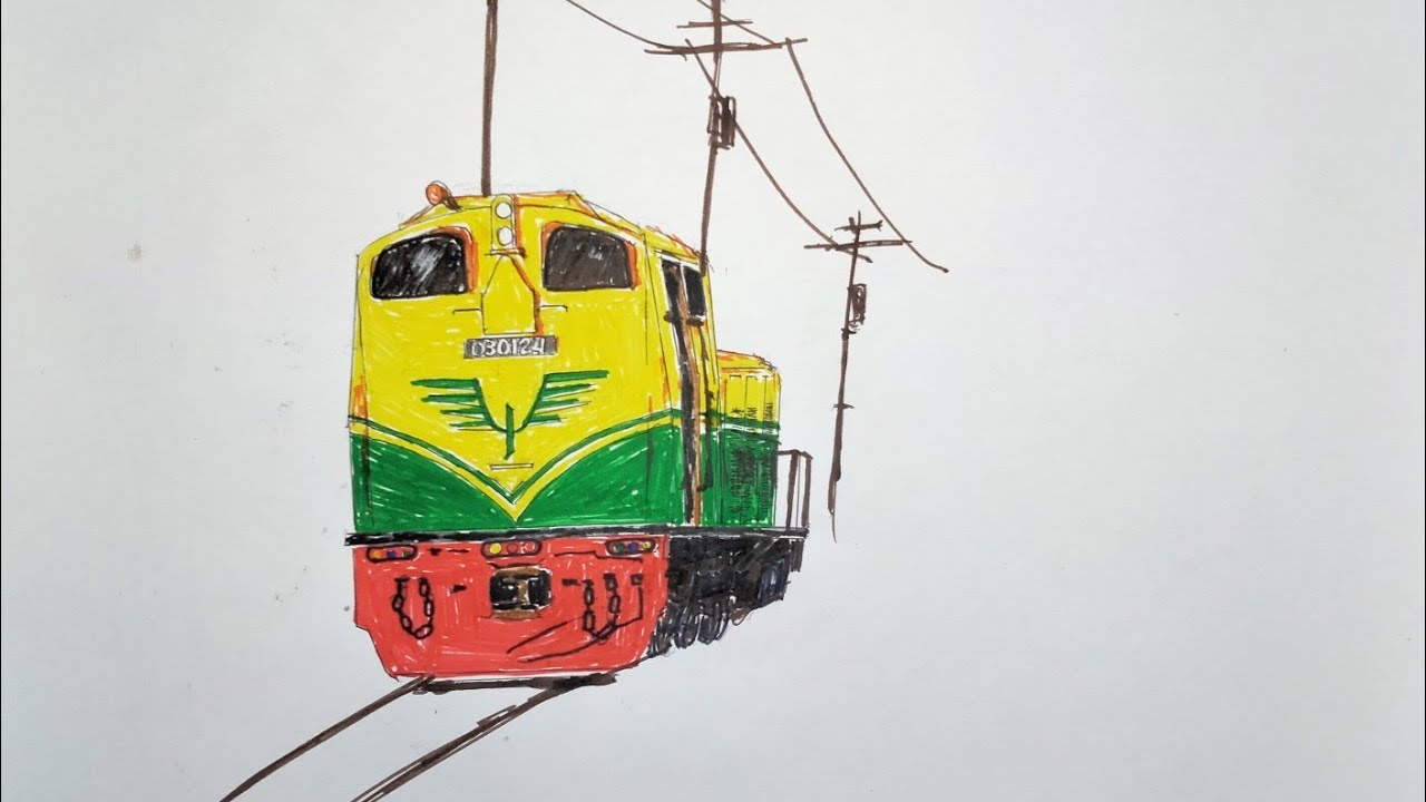 Cara menggambar Kereta lokomotif D 301 livery vintage , kereta api ...