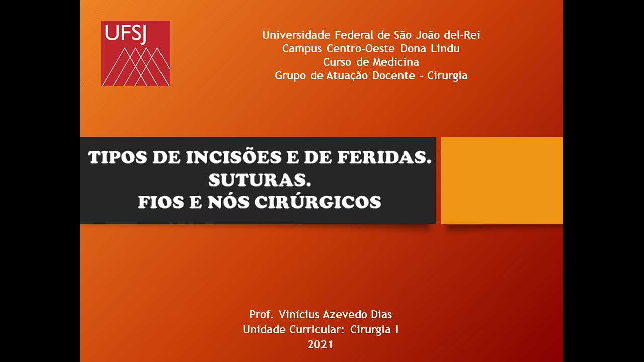 Aula - Tipos de incisões e de feridas. Suturas. Fios e nós cirúrgicos ...