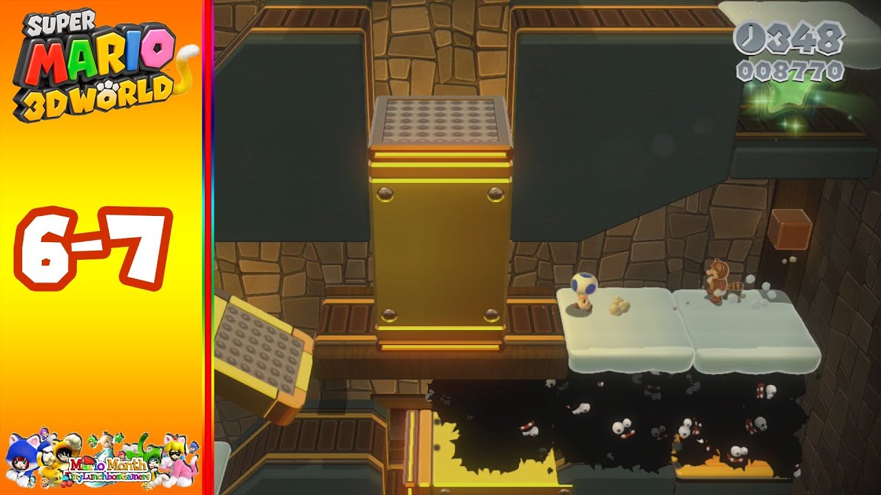 Super Mario 3D World: World 6-7 Fuzzy Flood Mine - YouTube