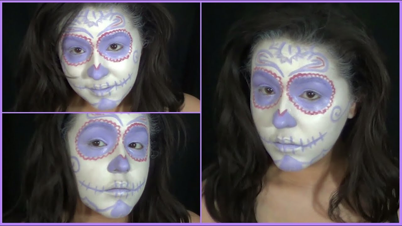Sugarskull Dia de Los Muertos Face Paint Tutorial - YouTube