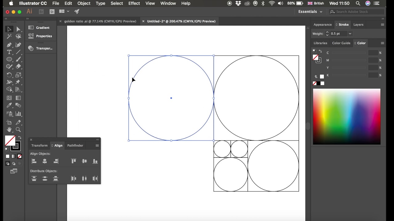 Create Golden Ratio grid - YouTube