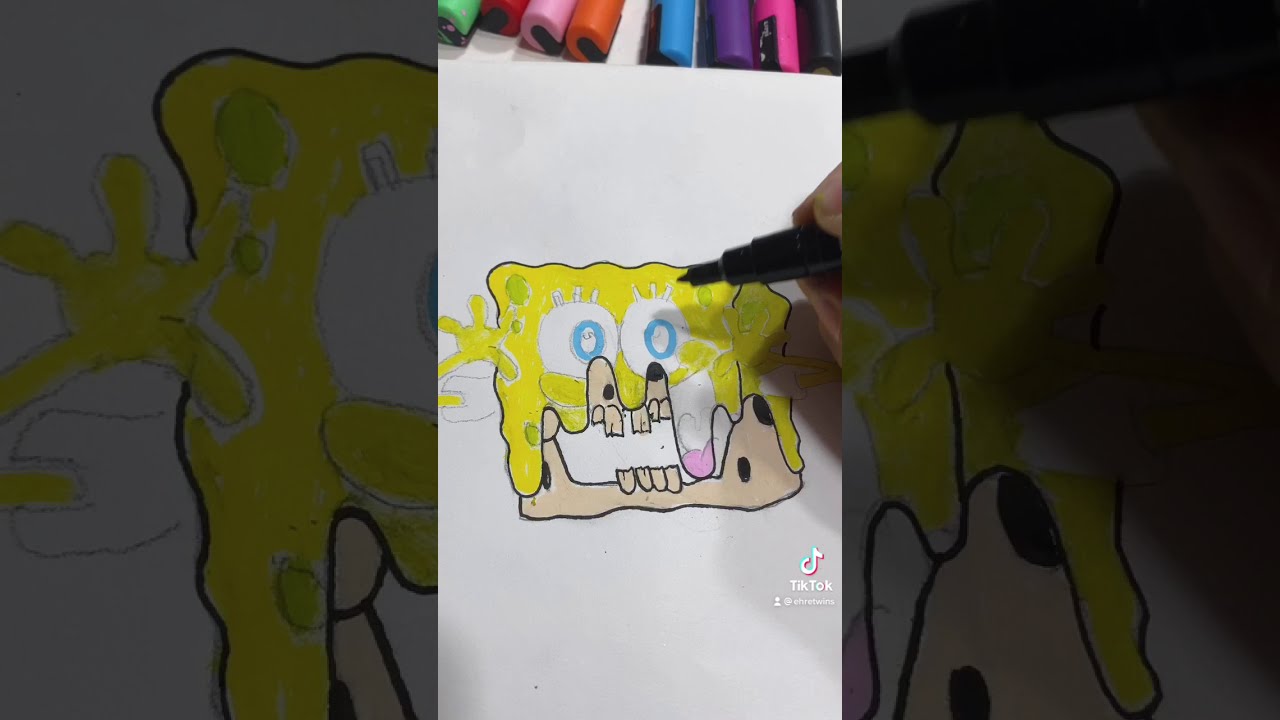 How to Draw Drip Spongebob with Posca Markers! - YouTube